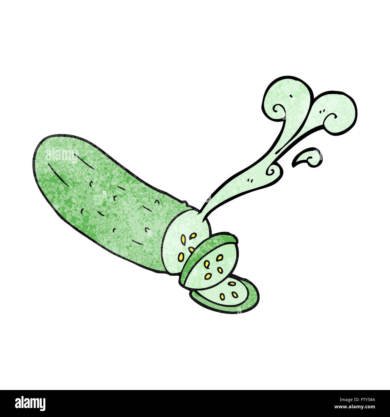 freehand textured cartoon sliced cucumber Stock Vector Image & Art - Alamy