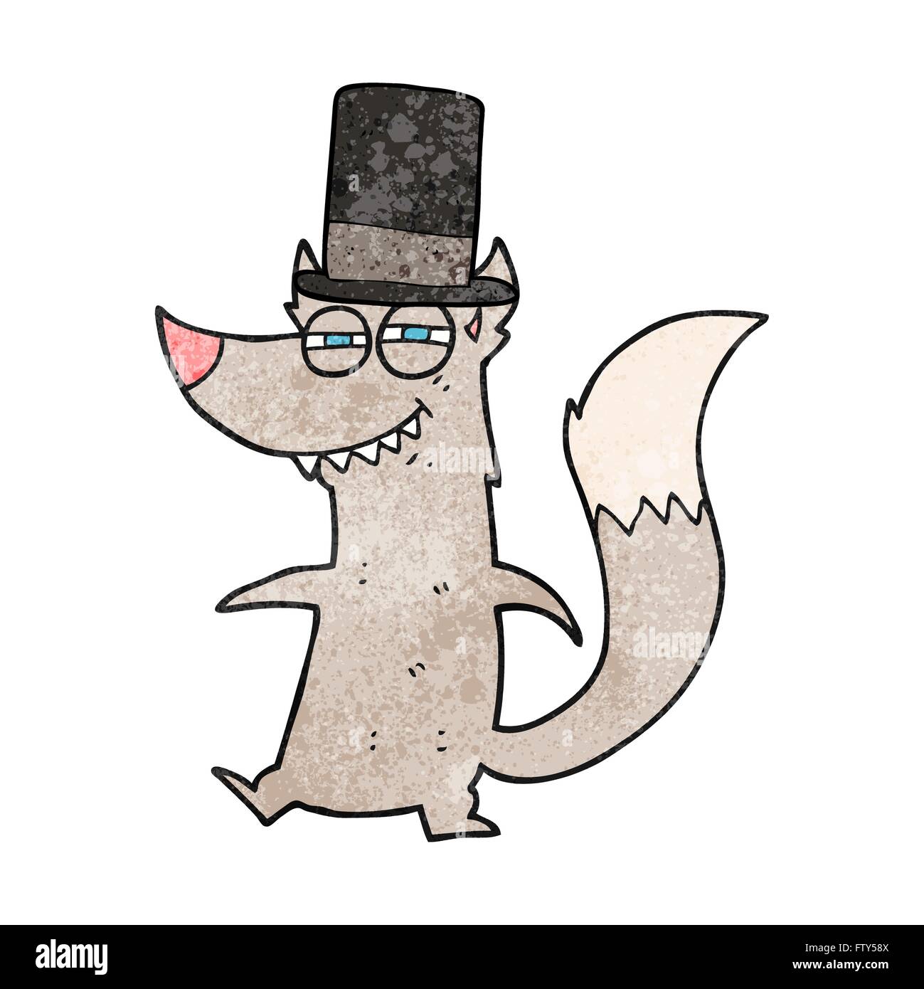 freehand textured cartoon little wealthy wolf Stock Vector Image & Art ...