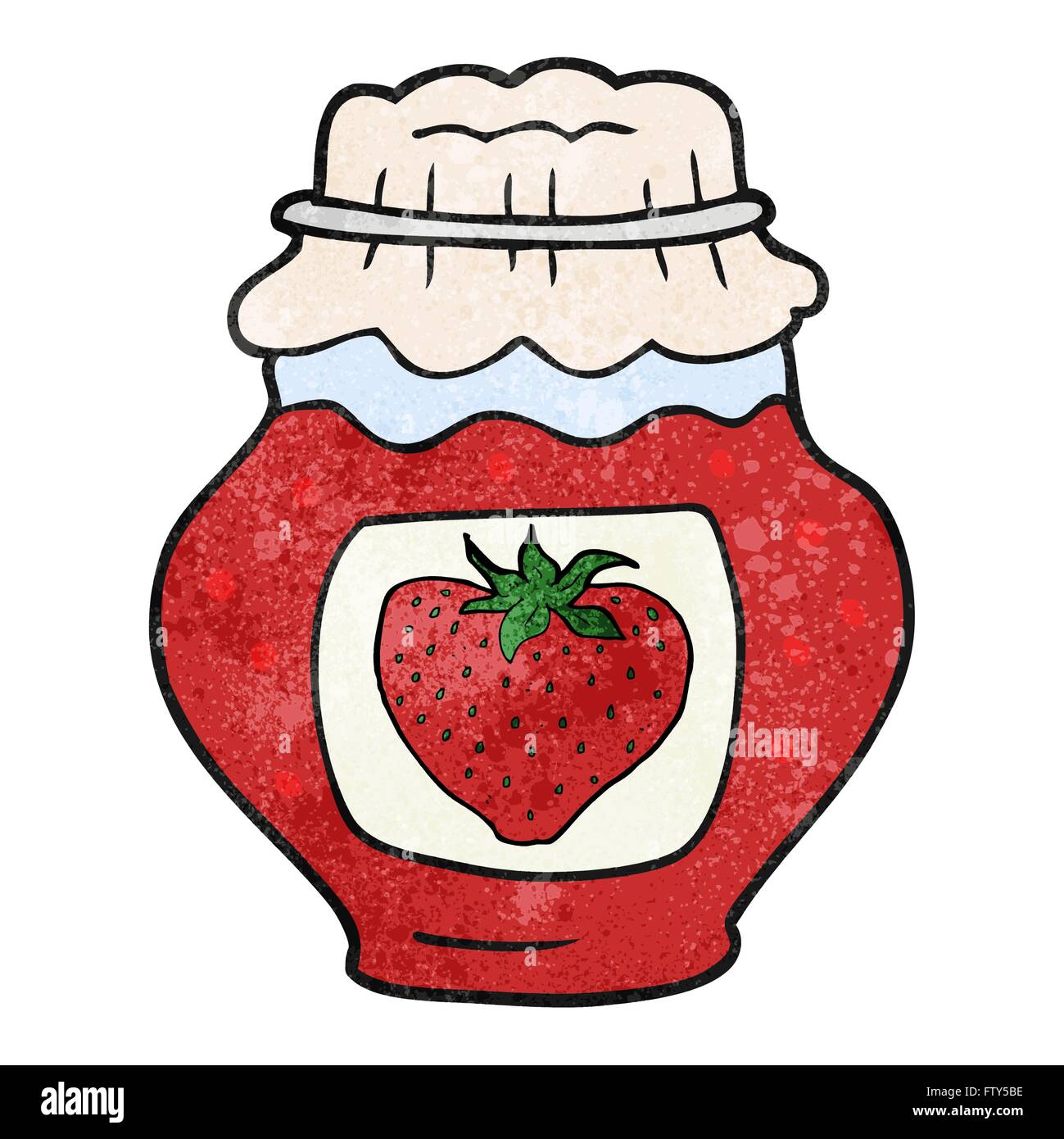 freehand textured cartoon jar of strawberry jam Stock Vector Image ...