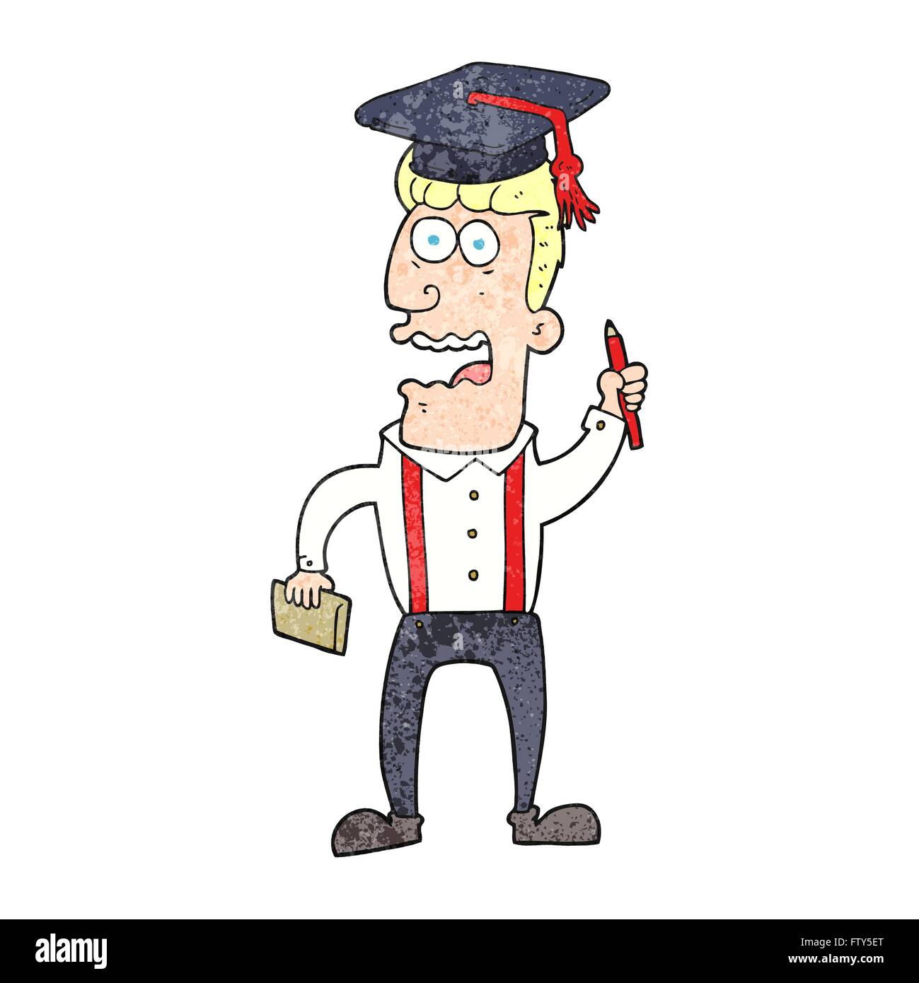 freehand textured cartoon stressed student Stock Vector Image & Art - Alamy