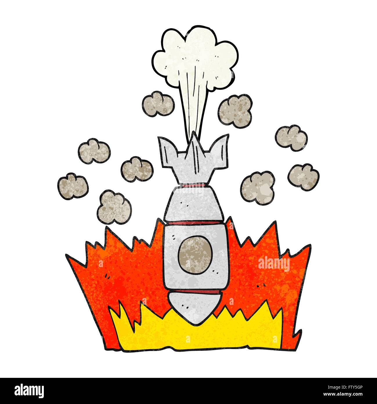 freehand textured cartoon falling bomb Stock Vector Image & Art - Alamy