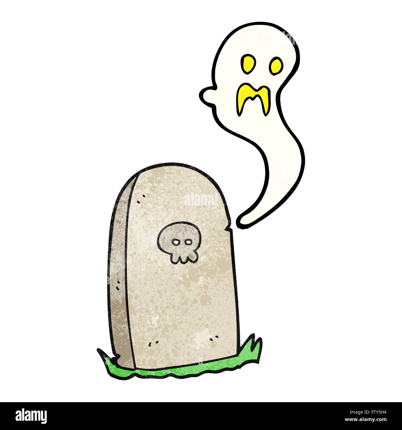 freehand textured cartoon ghost rising from grave Stock Vector Image ...
