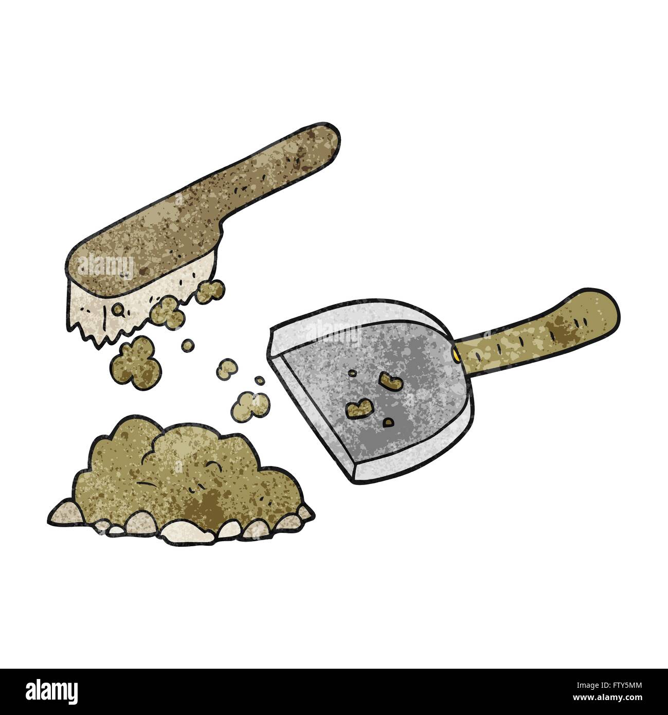 freehand textured cartoon dust pan and brush Stock Vector Image & Art ...