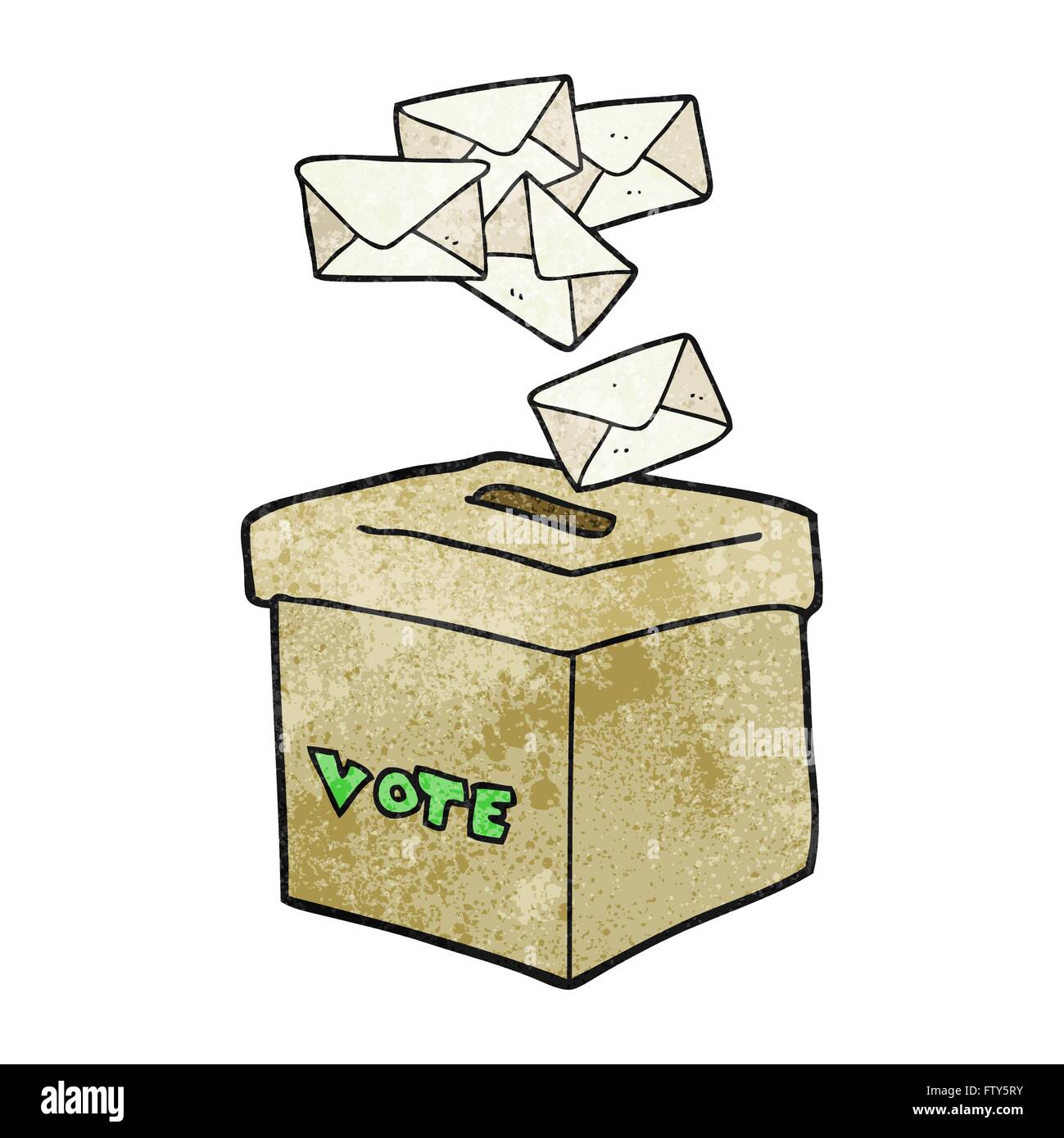 freehand textured cartoon ballot box Stock Vector Image & Art - Alamy