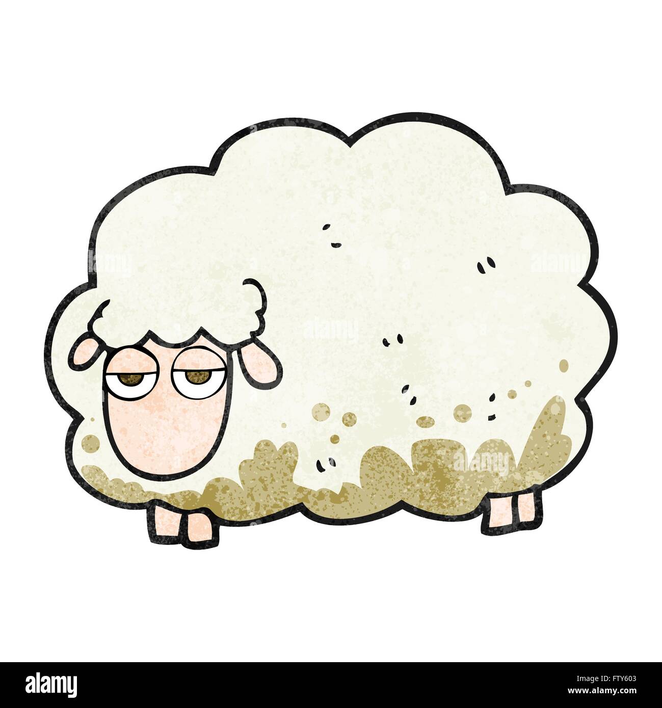 freehand textured cartoon muddy winter sheep Stock Vector Image & Art ...