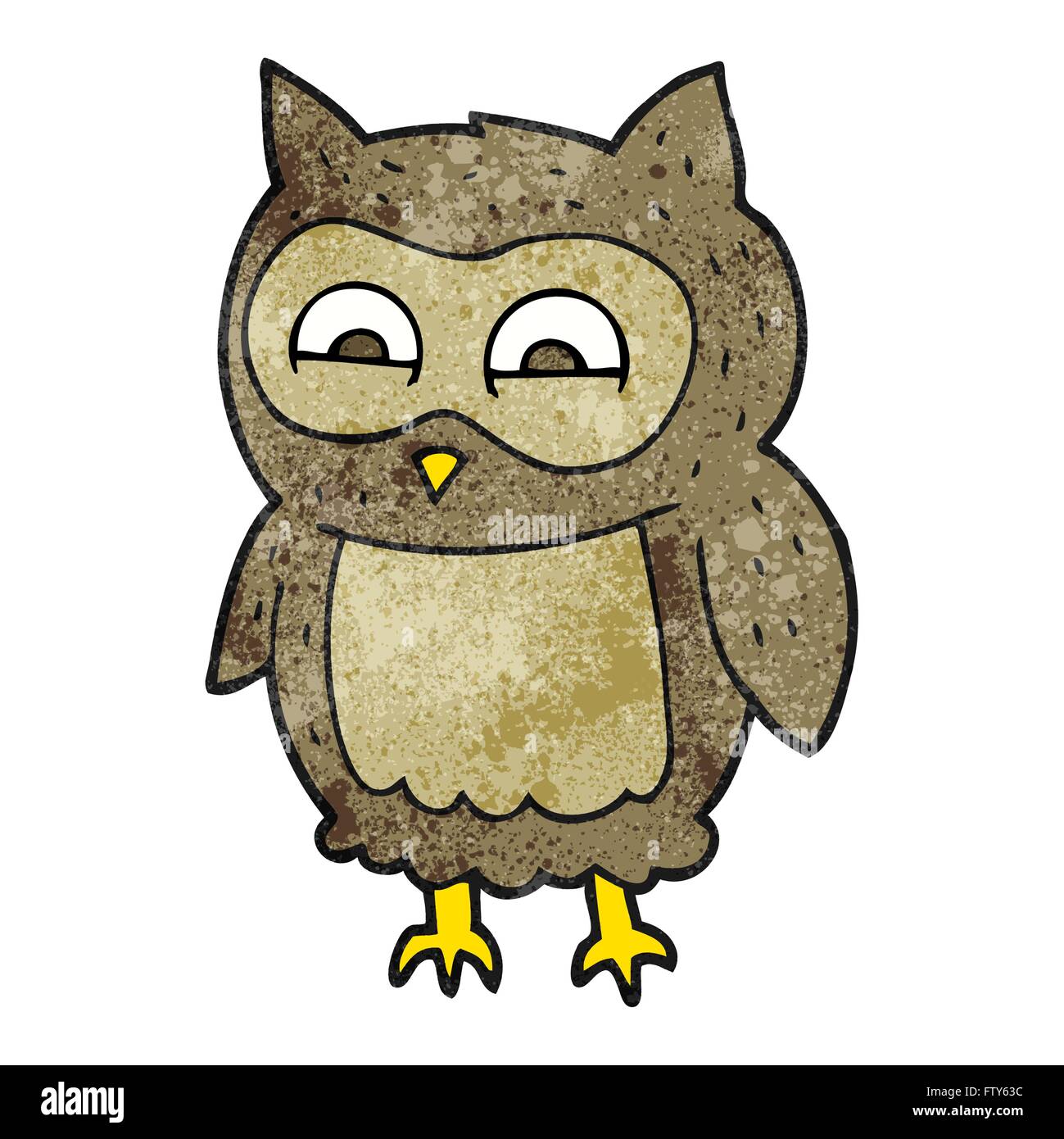 freehand textured cartoon owl Stock Vector Image & Art - Alamy