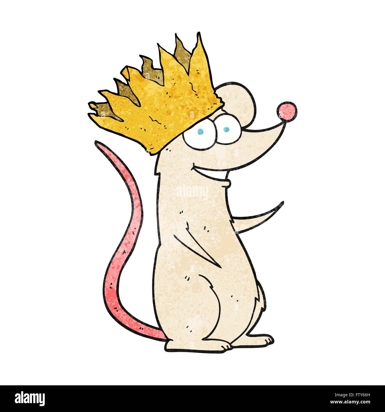 freehand textured cartoon mouse wearing crown Stock Vector Image & Art ...