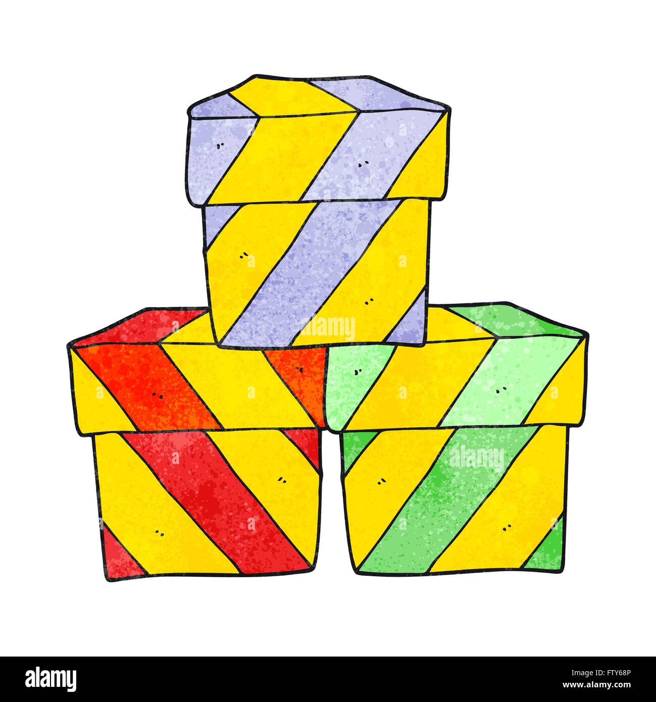 freehand textured cartoon gift boxes Stock Vector Image & Art - Alamy