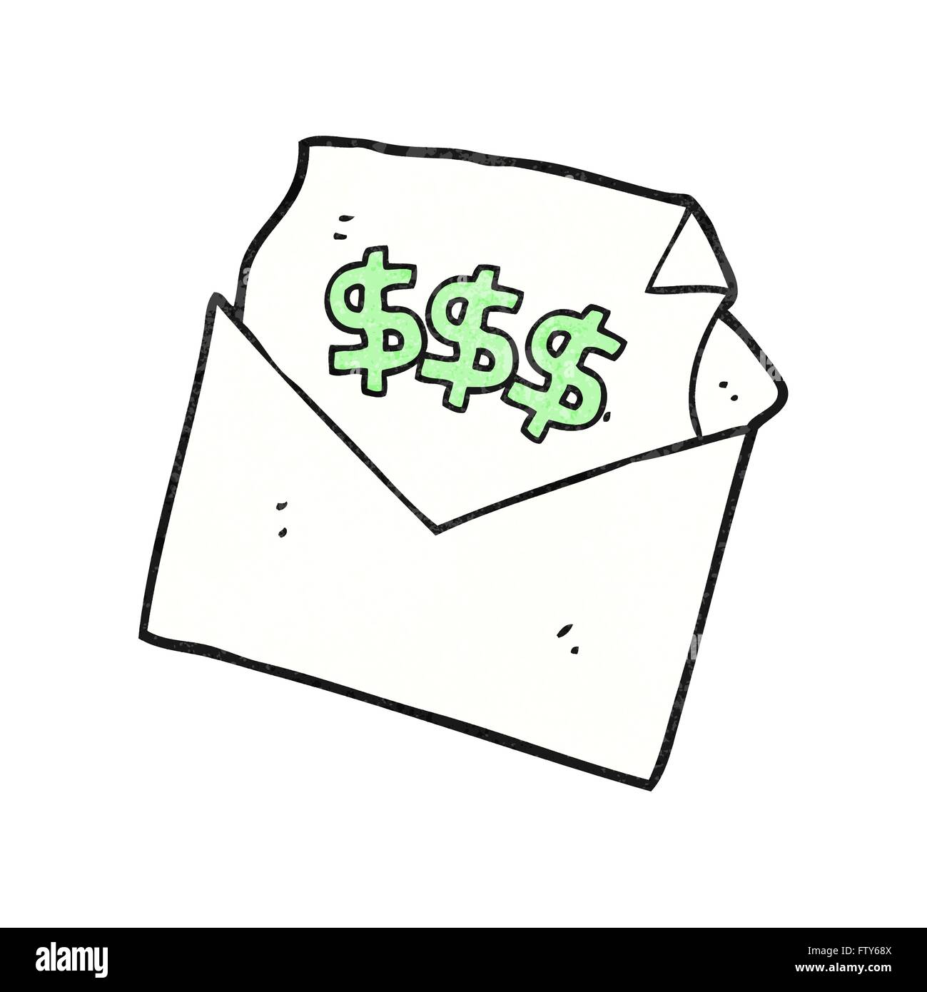 freehand textured cartoon bill letter Stock Vector Image & Art - Alamy