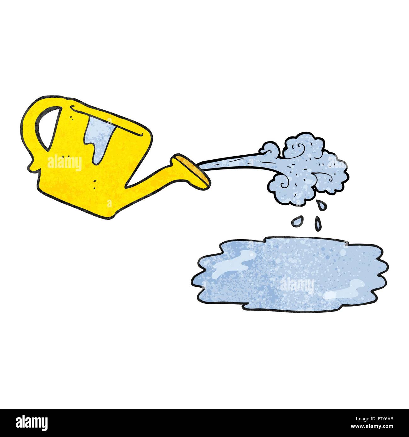 freehand textured cartoon watering can pouring Stock Vector Image & Art ...