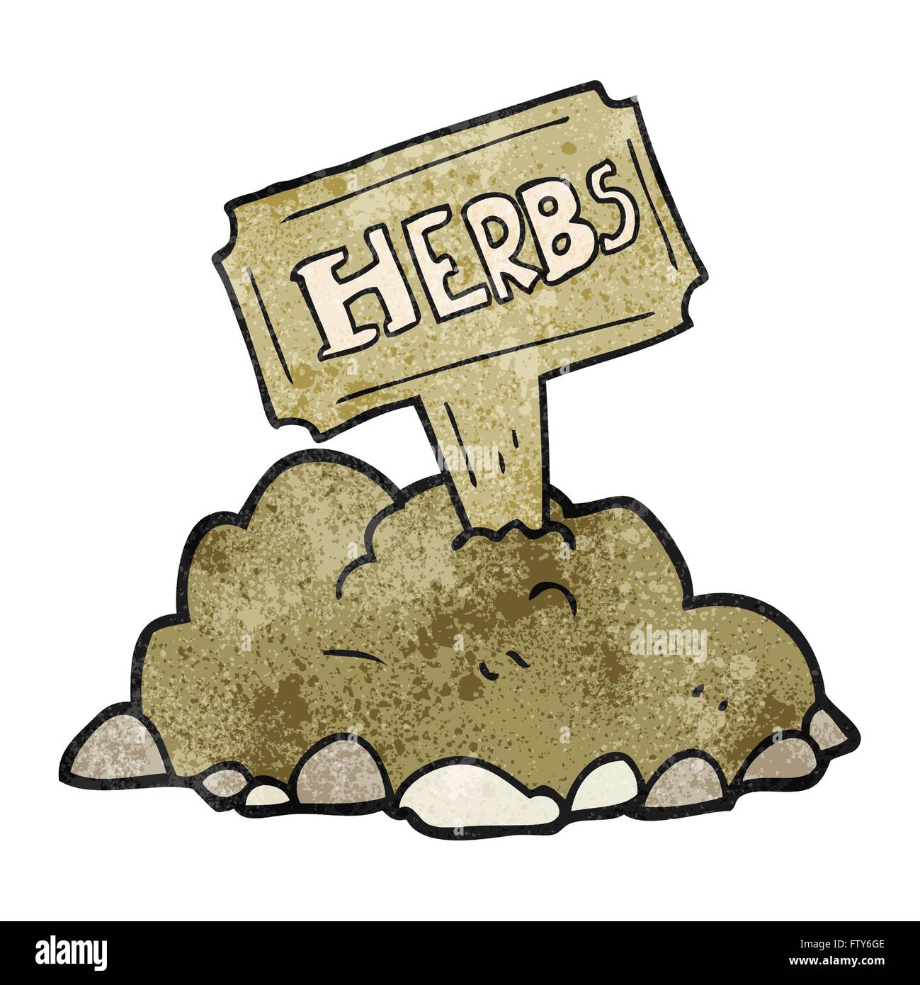 freehand textured cartoon herbs sign Stock Vector Image & Art - Alamy