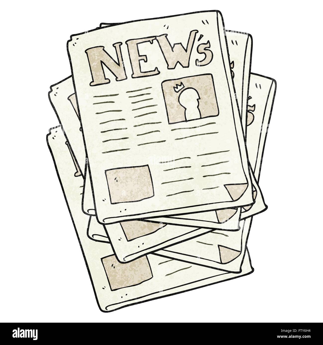 freehand textured cartoon newspaper Stock Vector Image & Art - Alamy