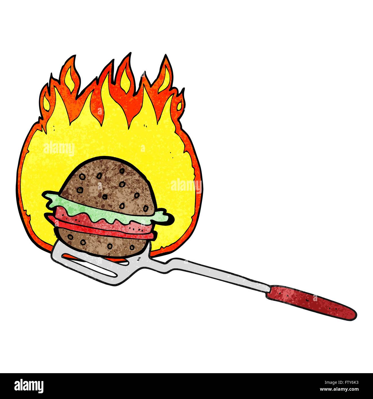 freehand textured cartoon cooking burger Stock Vector Image & Art - Alamy