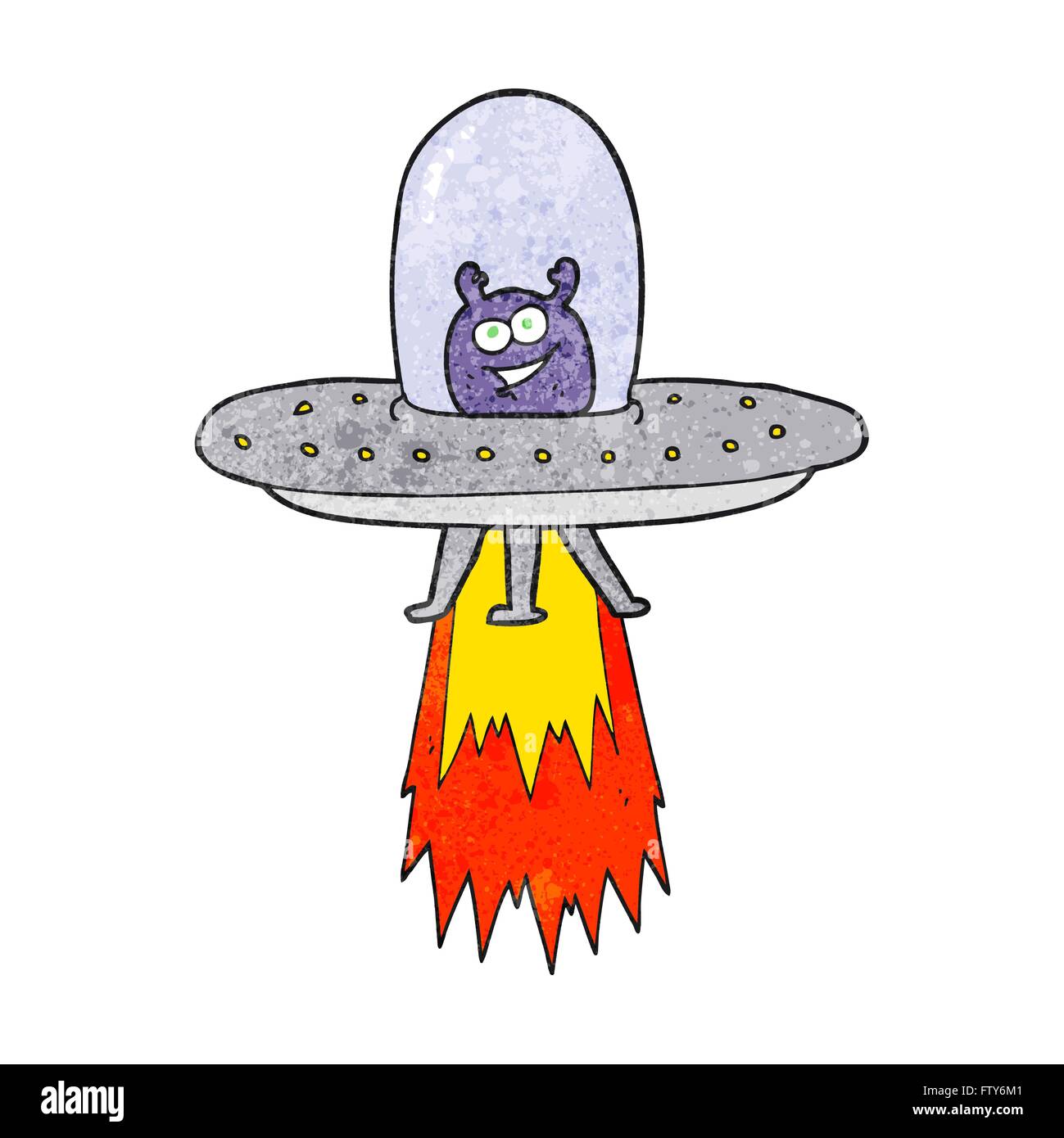 freehand textured cartoon space alien Stock Vector Image & Art - Alamy