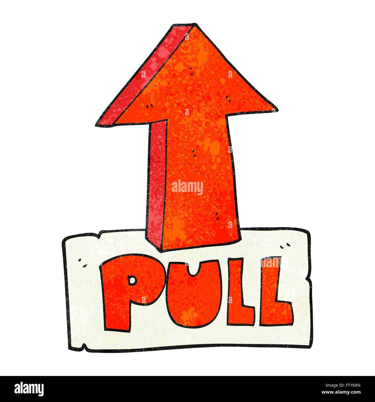 freehand textured cartoon door pull sign Stock Vector Image & Art - Alamy