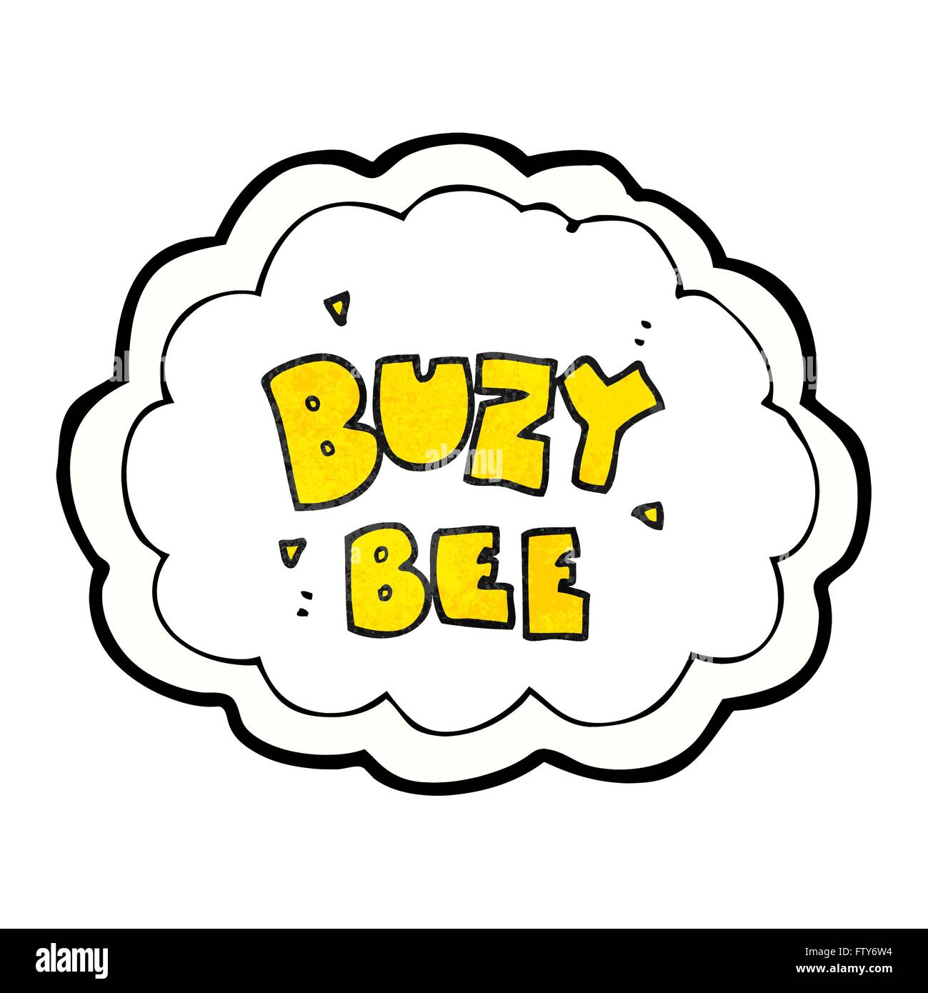 freehand textured cartoon buzy bee text symbol Stock Vector Image & Art ...