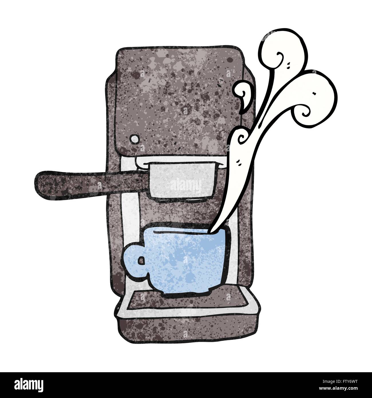 freehand textured cartoon espresso maker Stock Vector Image & Art - Alamy
