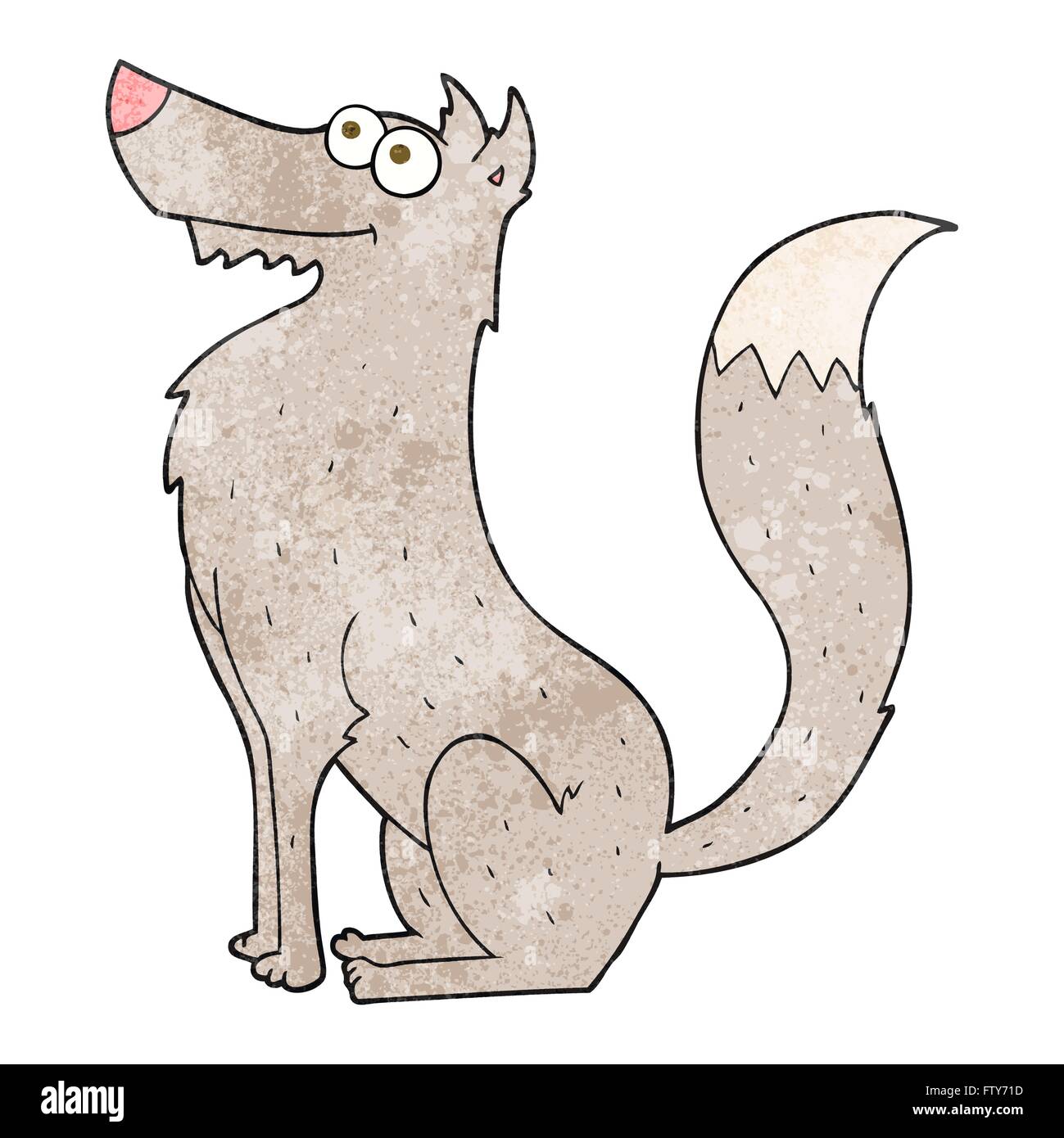 freehand textured cartoon wolf Stock Vector Image & Art - Alamy