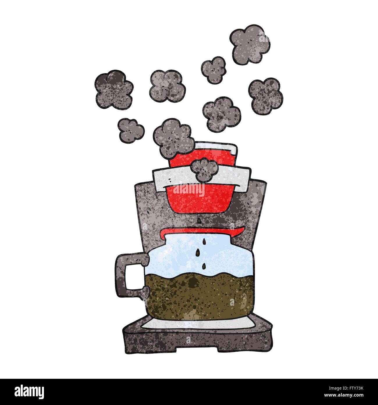 freehand textured cartoon coffee maker Stock Vector Image & Art - Alamy