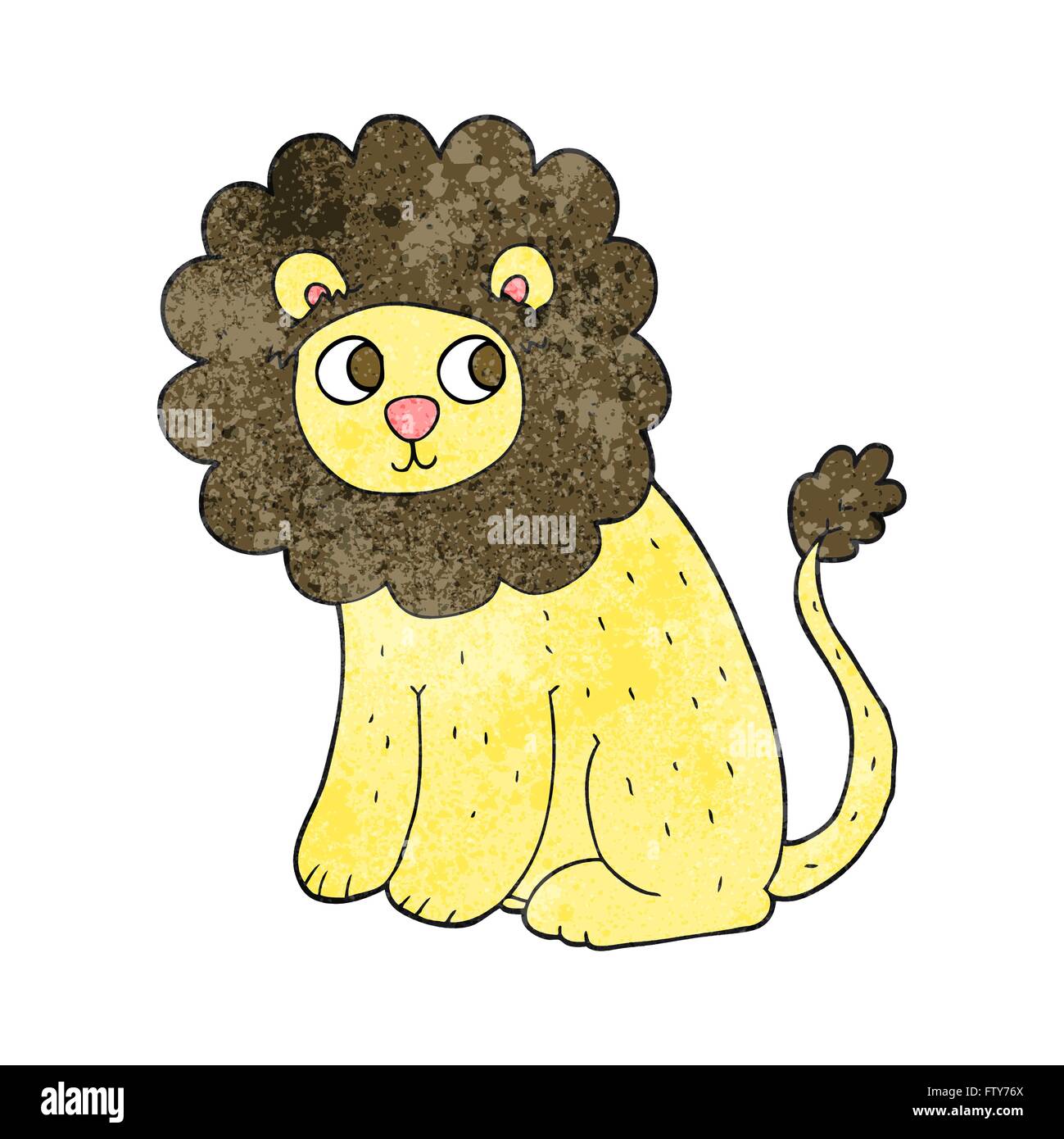 freehand textured cartoon cute lion Stock Vector Image & Art - Alamy