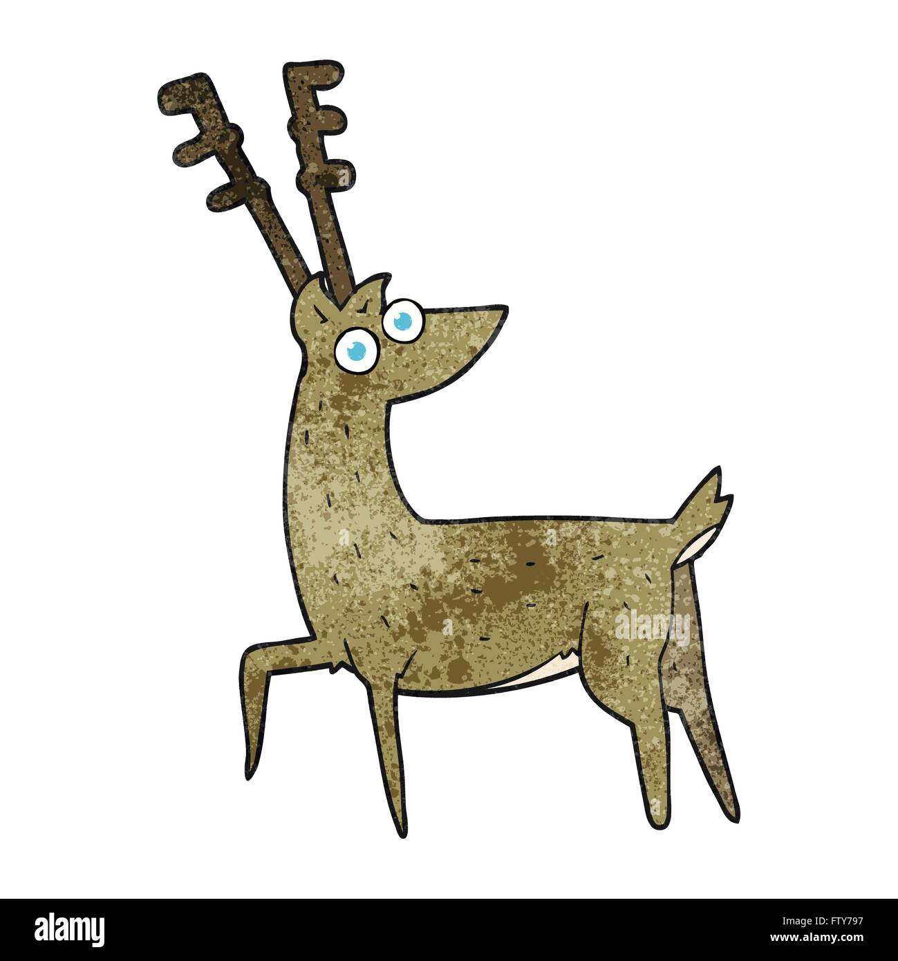 freehand textured cartoon stag Stock Vector Image & Art - Alamy