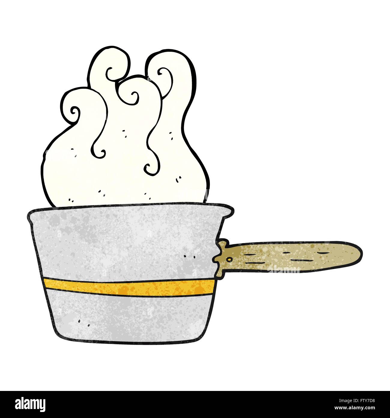 freehand textured cartoon saucepan cooking Stock Vector Image & Art - Alamy