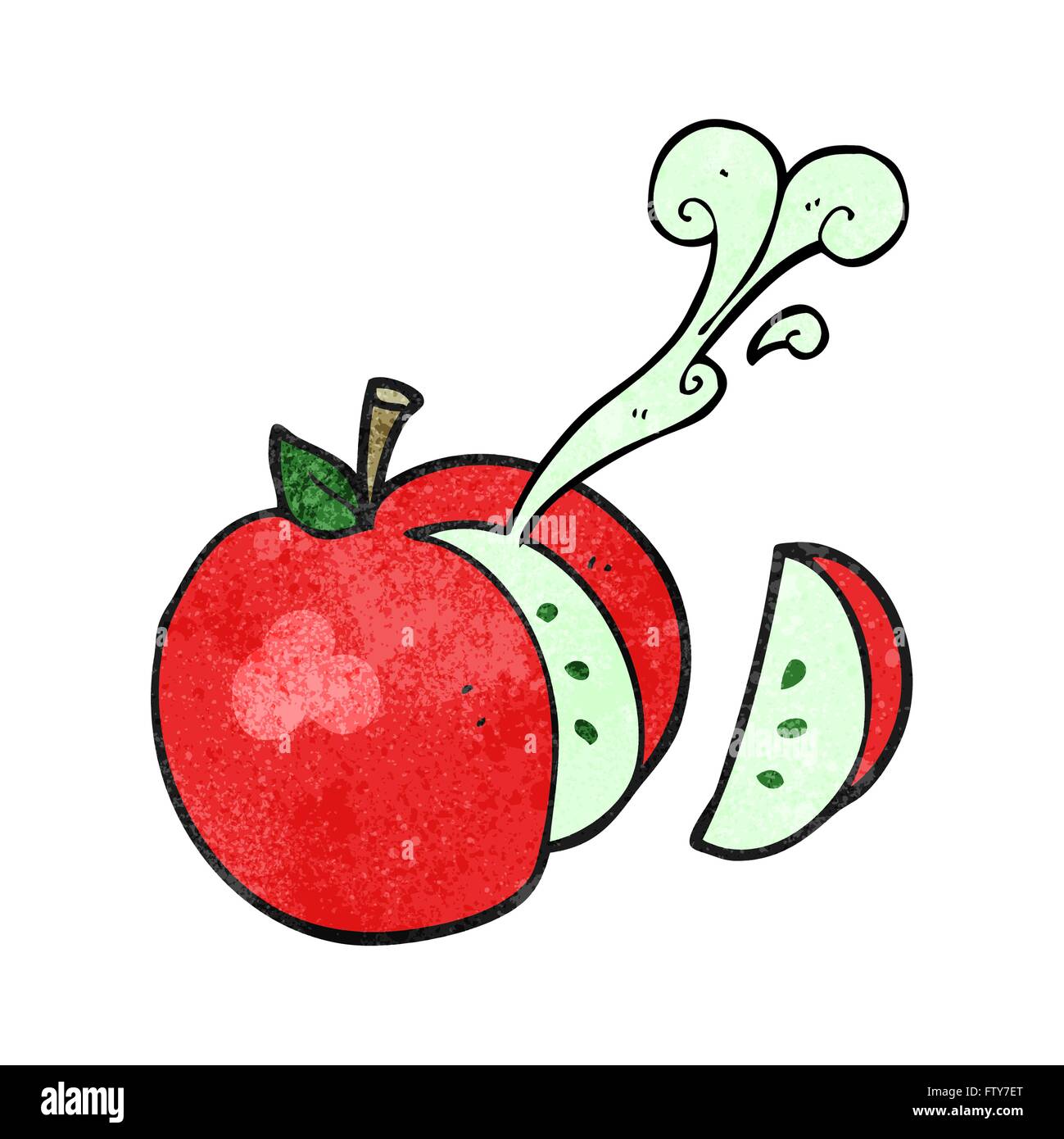 freehand textured cartoon sliced apple Stock Vector Image & Art - Alamy