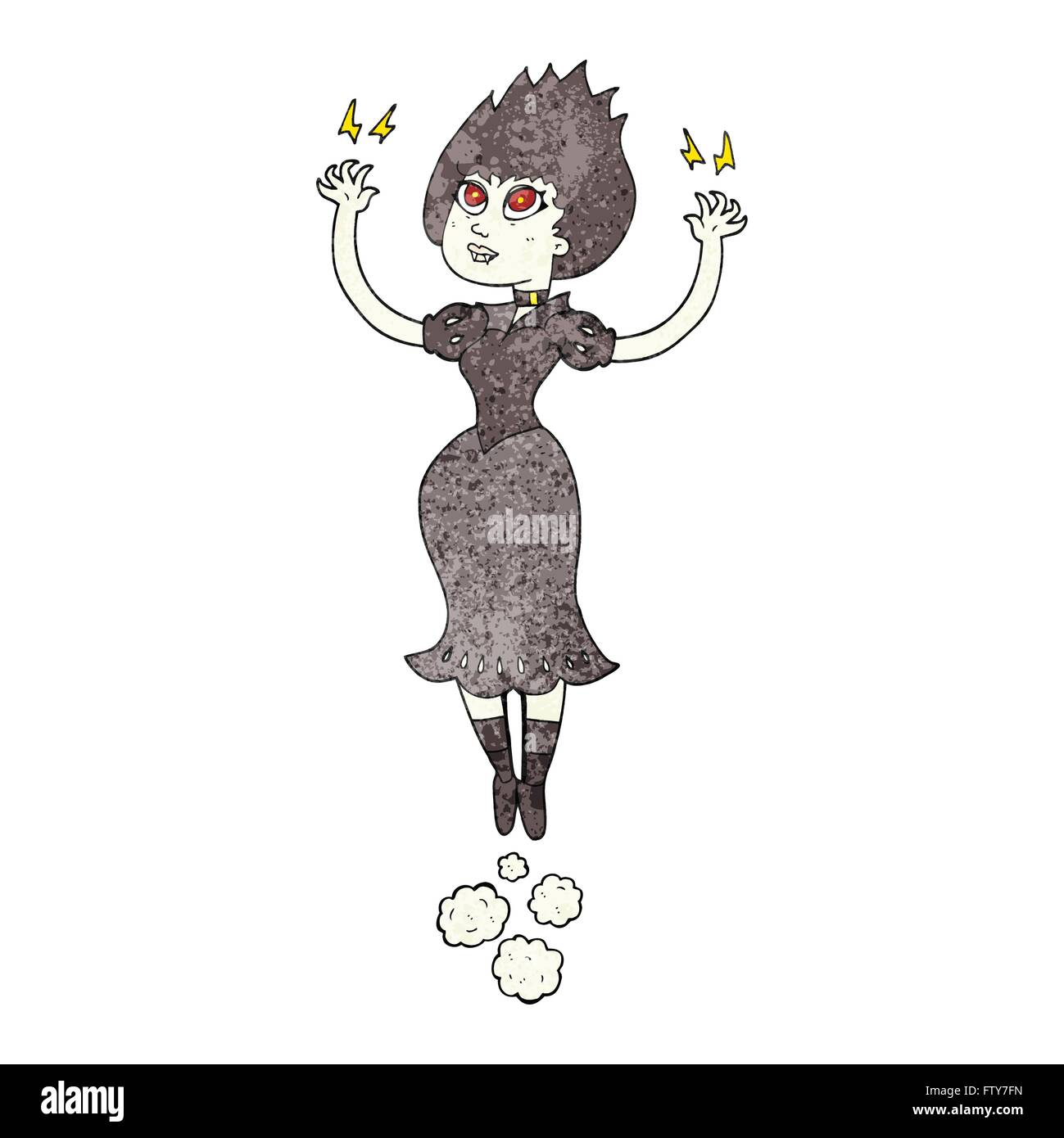 freehand textured cartoon vampire girl flying Stock Vector Image & Art ...