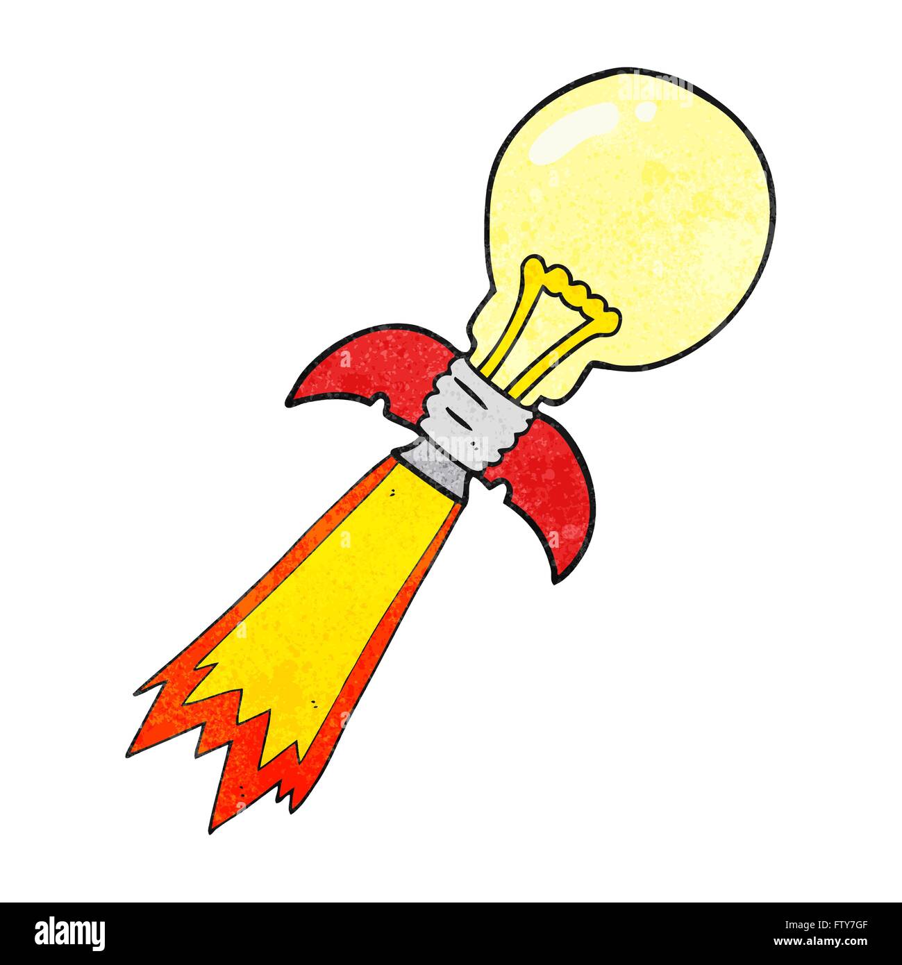 freehand textured cartoon lightbulb rocket ship Stock Vector Image ...
