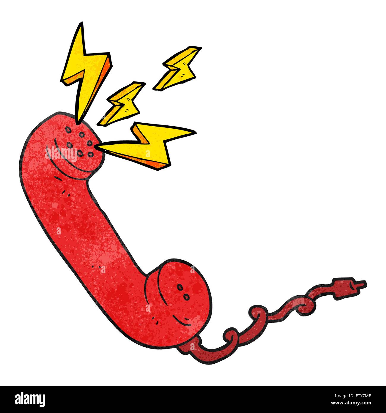 freehand textured cartoon telephone receiver Stock Vector Image & Art ...