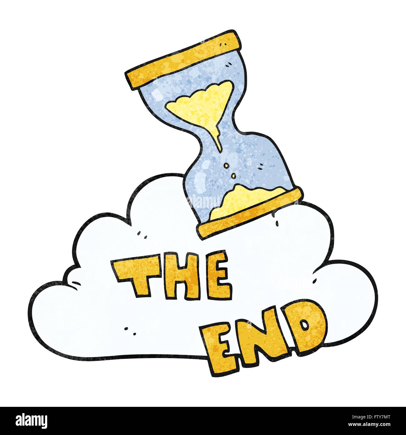 freehand textured cartoon sand timer hourglass the end symbol Stock ...