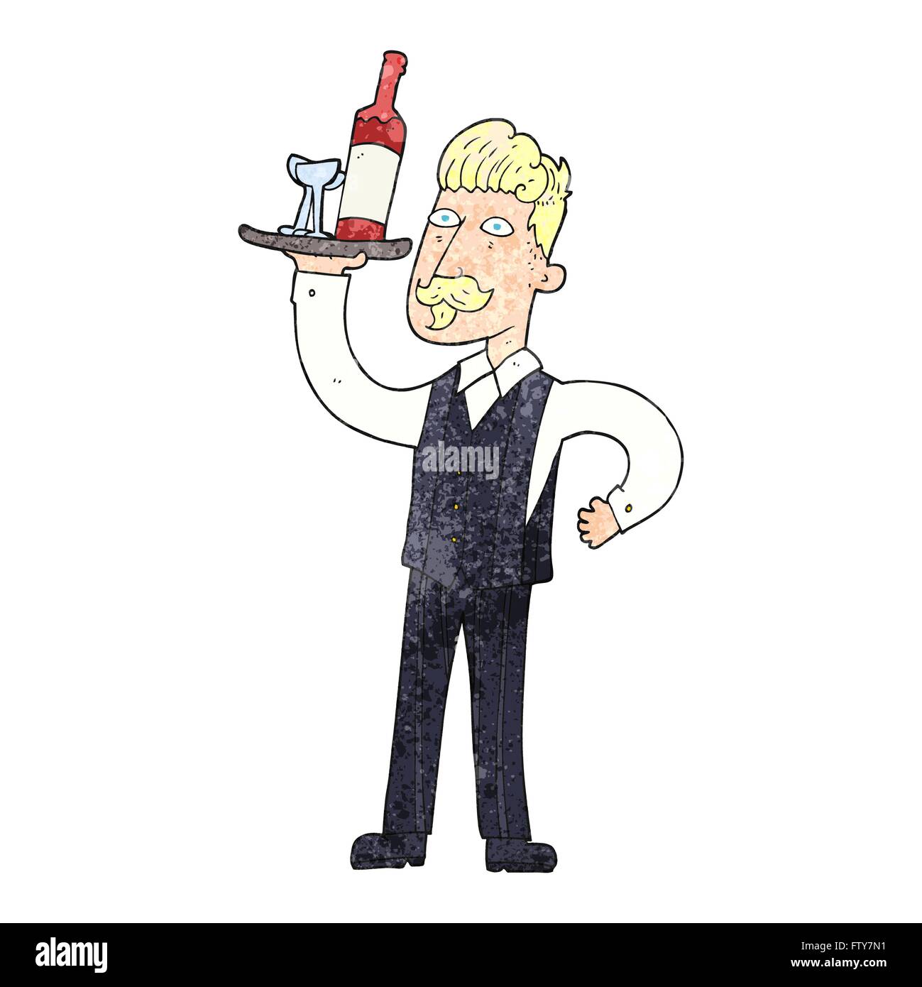 Cartoon waiter funny doodle illustration hi-res stock photography and ...