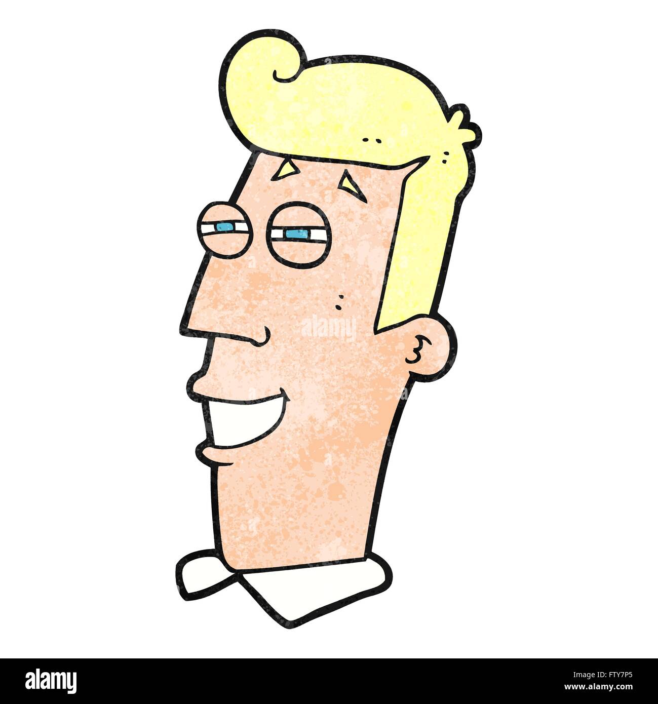 freehand textured cartoon grinning man Stock Vector Image & Art - Alamy
