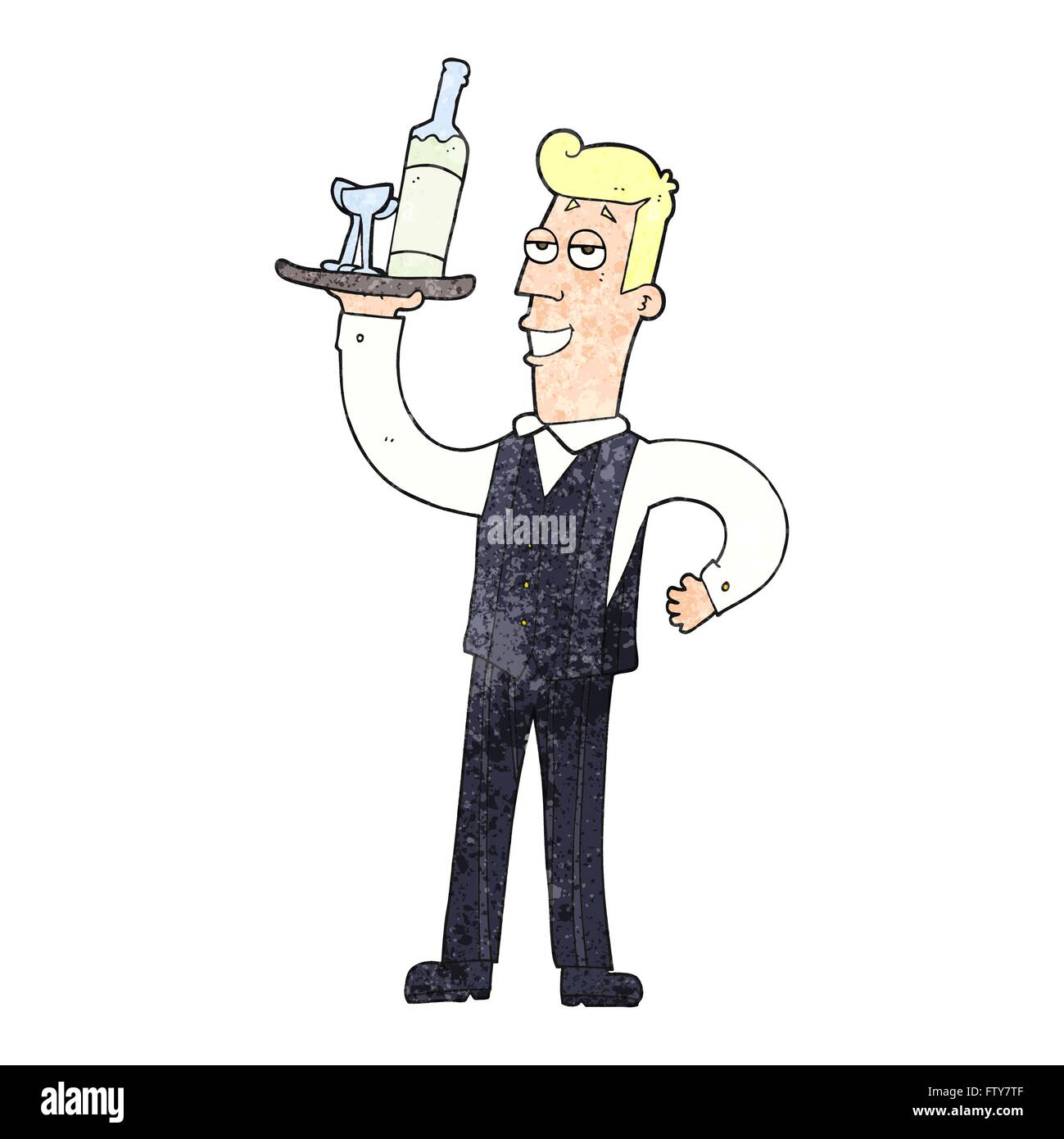 Cartoon waiter funny doodle illustration hi-res stock photography and ...