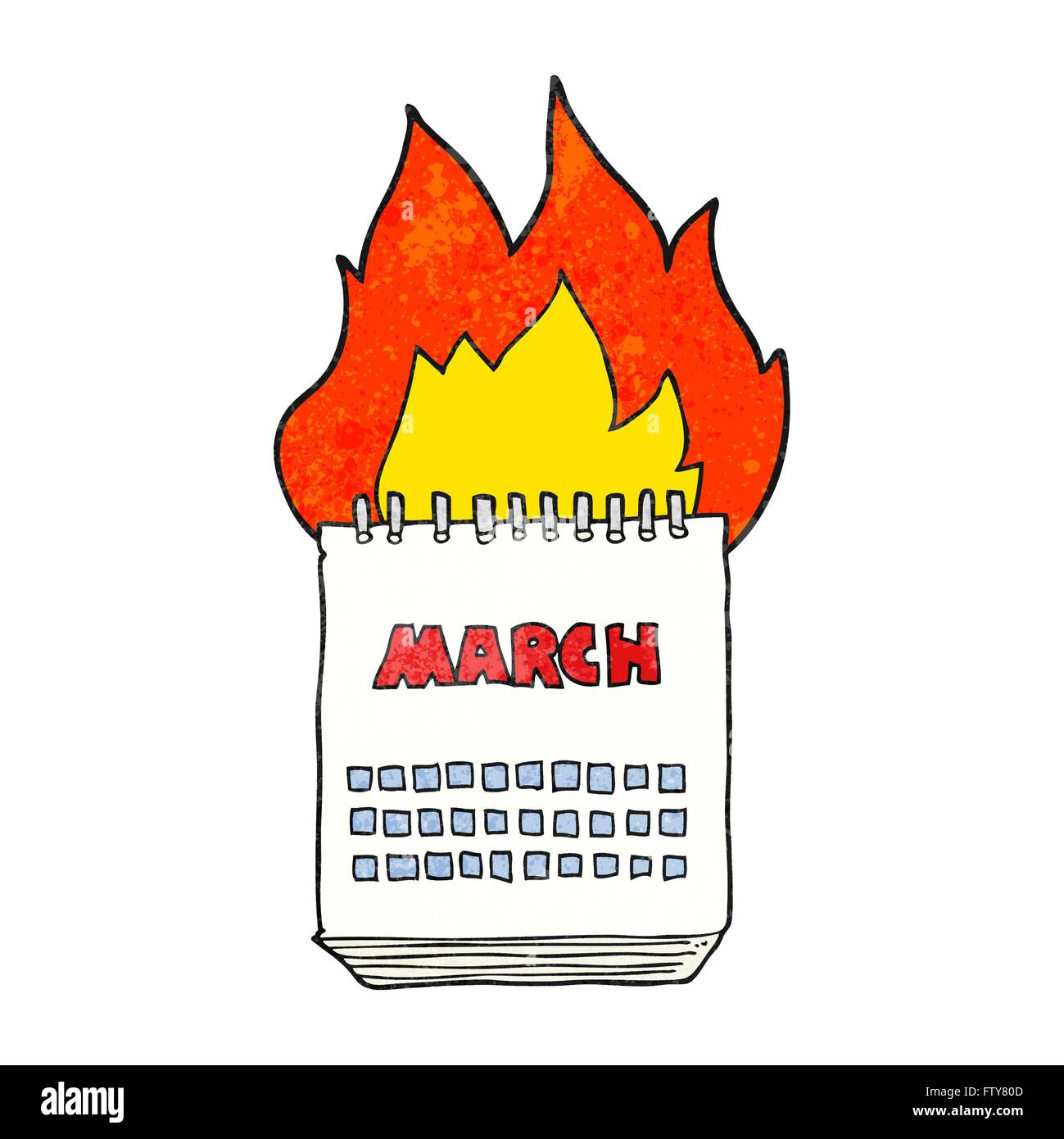 Freehand drawn cartoon march calendar Cut Out Stock Images & Pictures ...