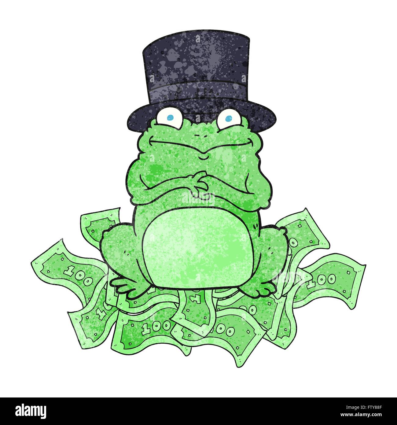 freehand textured cartoon rich frog in top hat Stock Vector Image & Art ...
