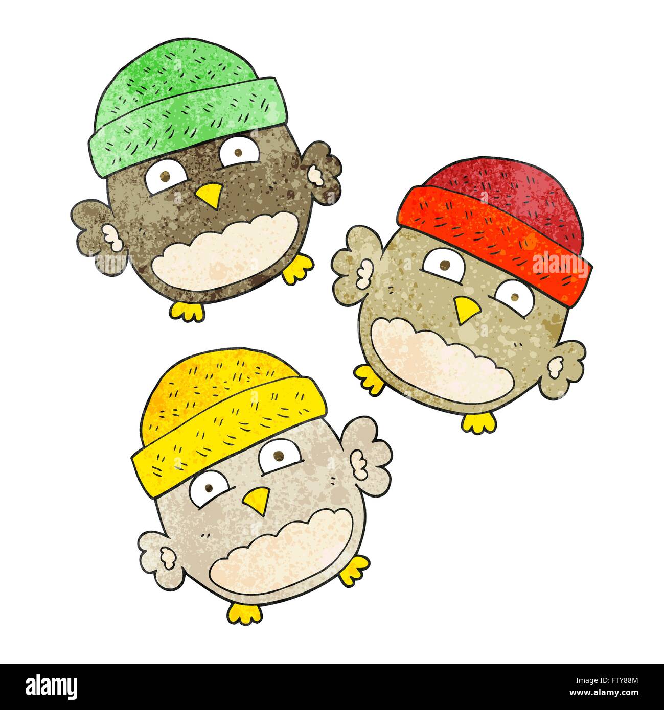 freehand textured cartoon cute owls Stock Vector Image & Art - Alamy