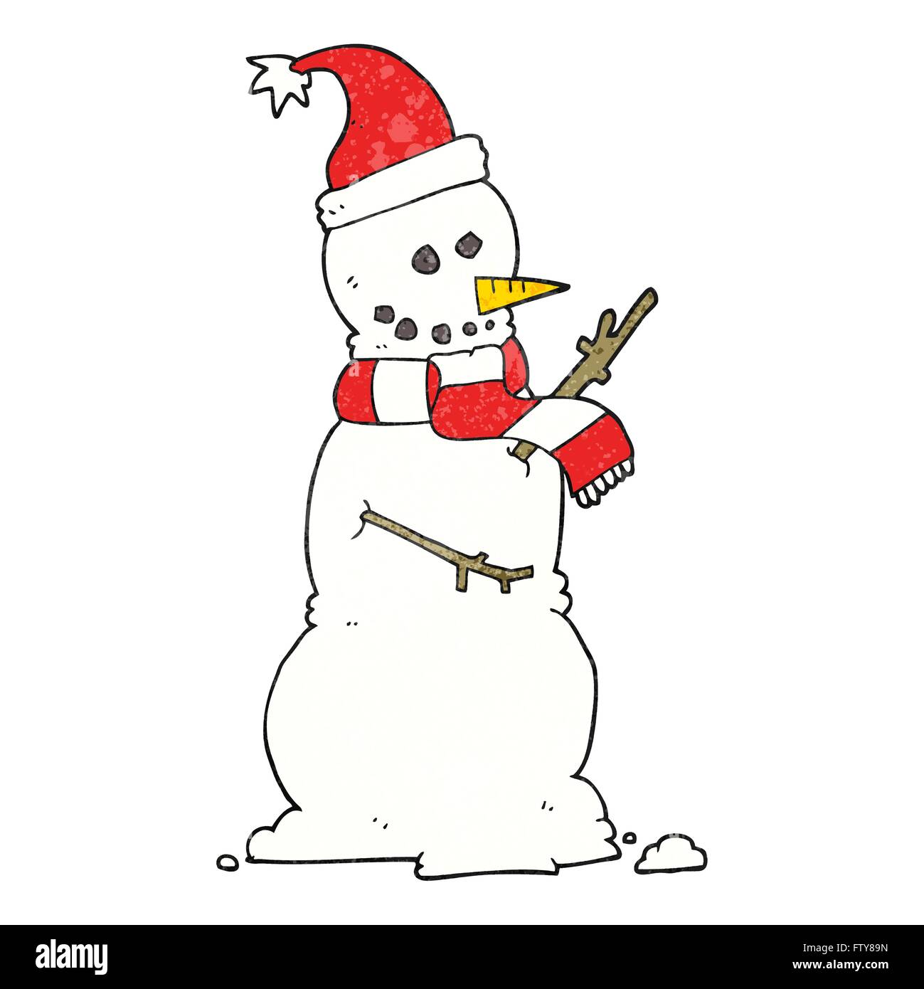 freehand textured cartoon snowman Stock Vector Image & Art - Alamy