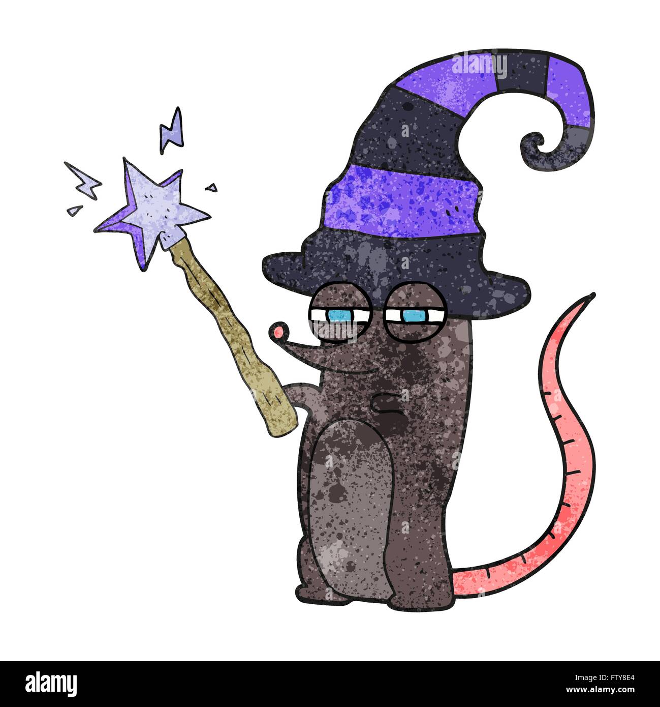 freehand textured cartoon magic witch mouse Stock Vector Image & Art ...
