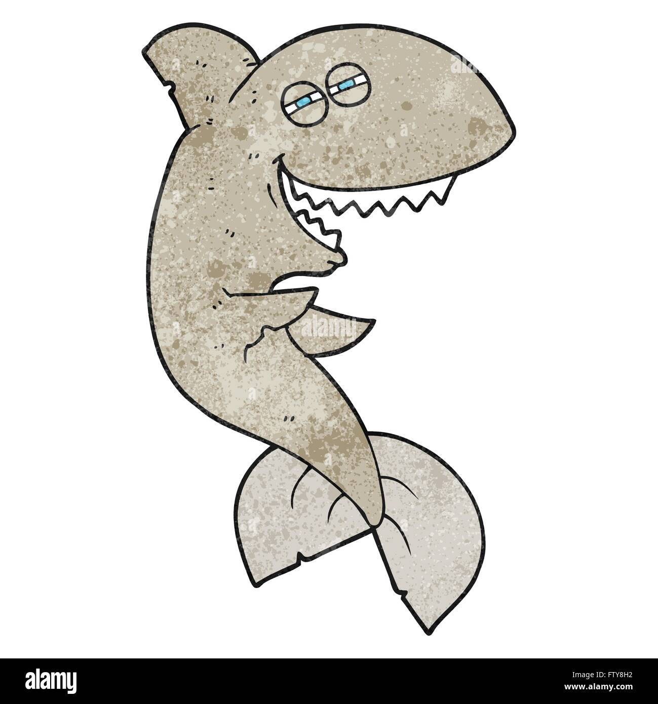 freehand textured cartoon laughing shark Stock Vector Image & Art - Alamy