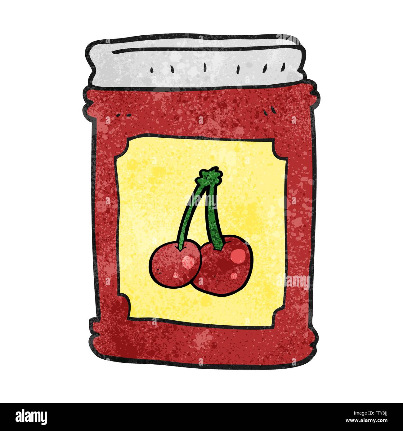 freehand textured cartoon cherry jam jar Stock Vector Image & Art - Alamy