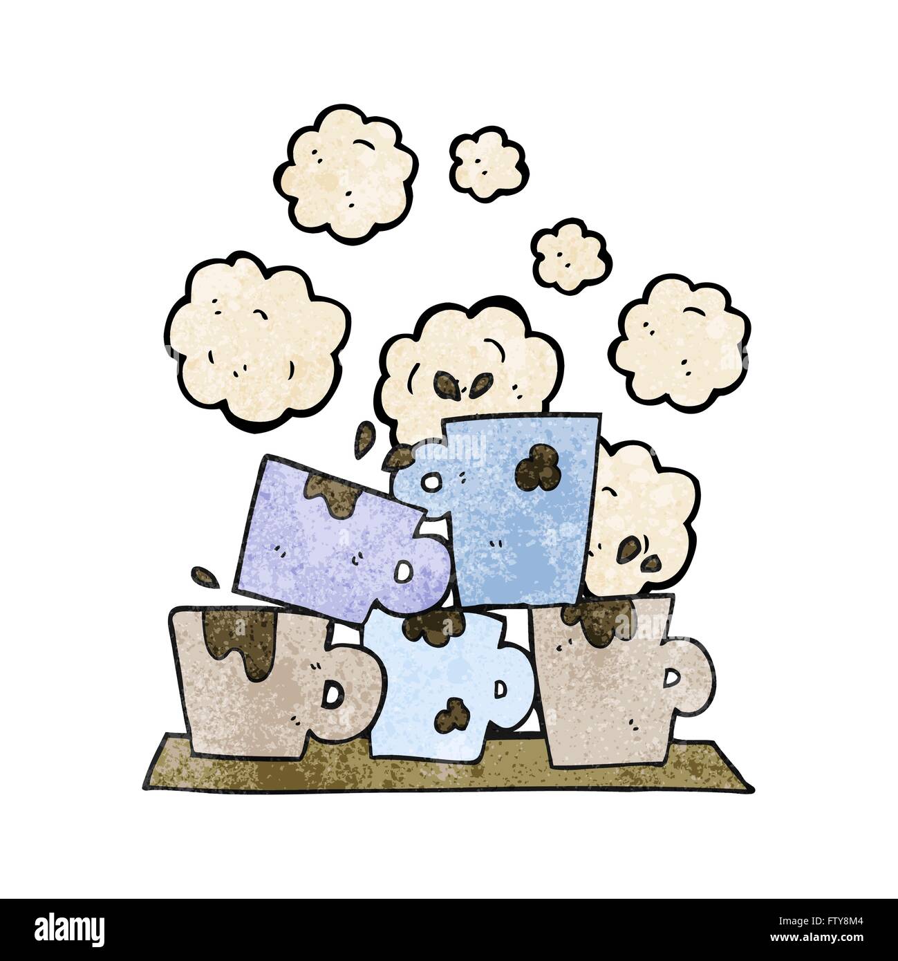 freehand textured cartoon coffee cups Stock Vector Image & Art - Alamy