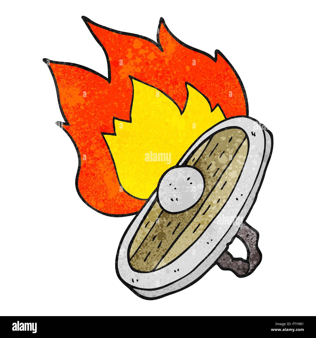 freehand drawn texture cartoon shield burning Stock Vector Image & Art ...