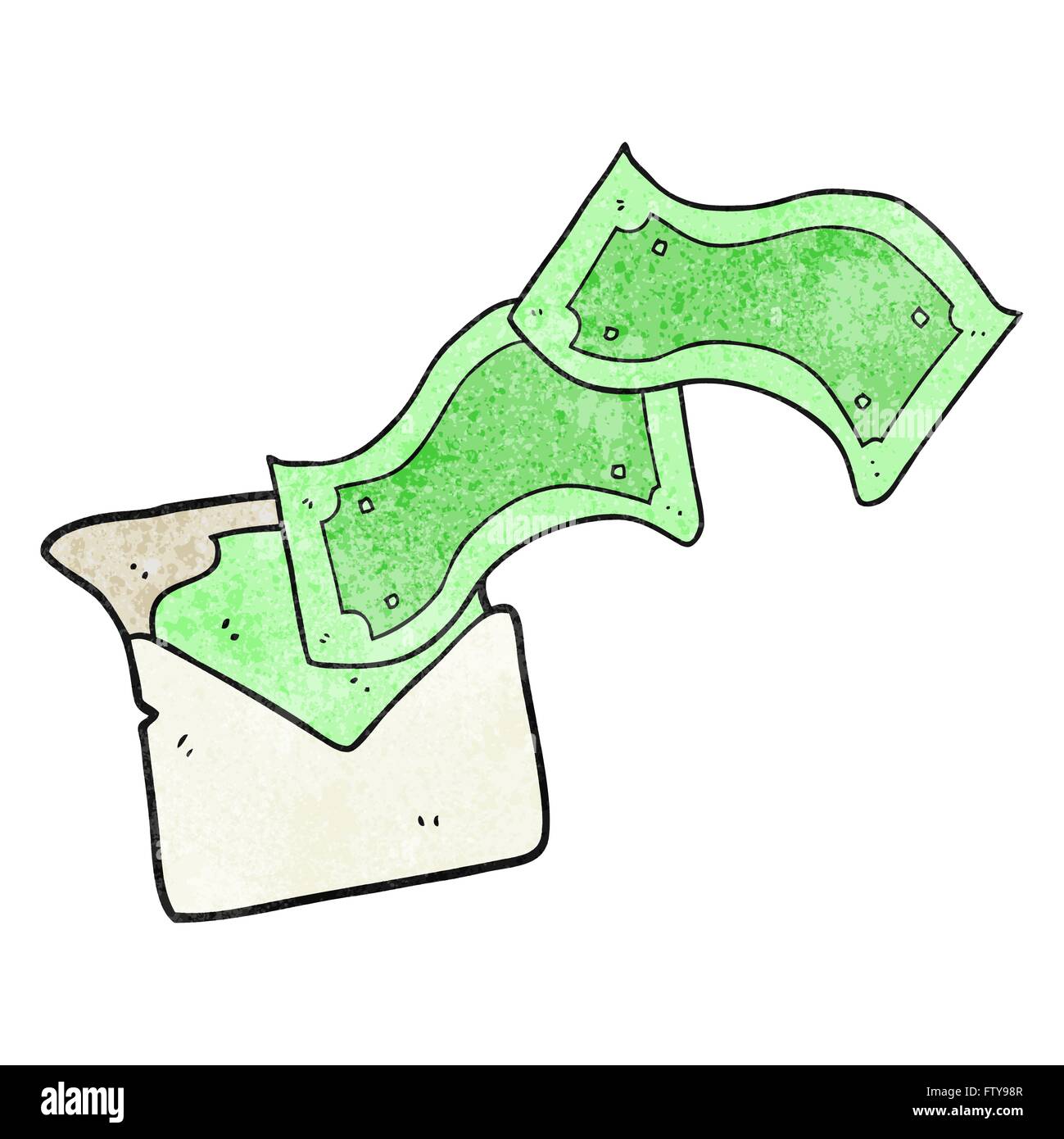 freehand drawn texture cartoon envelope full of money Stock Vector ...