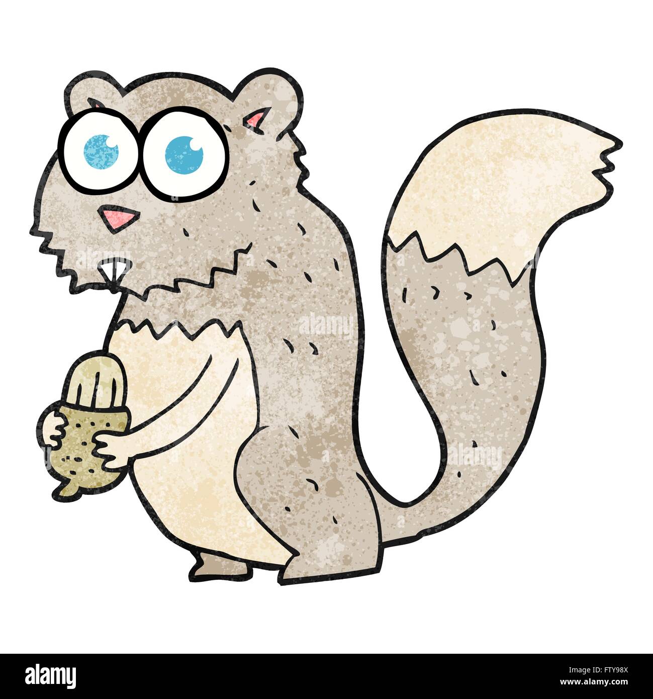 freehand drawn texture cartoon angry squirrel with nut Stock Vector ...