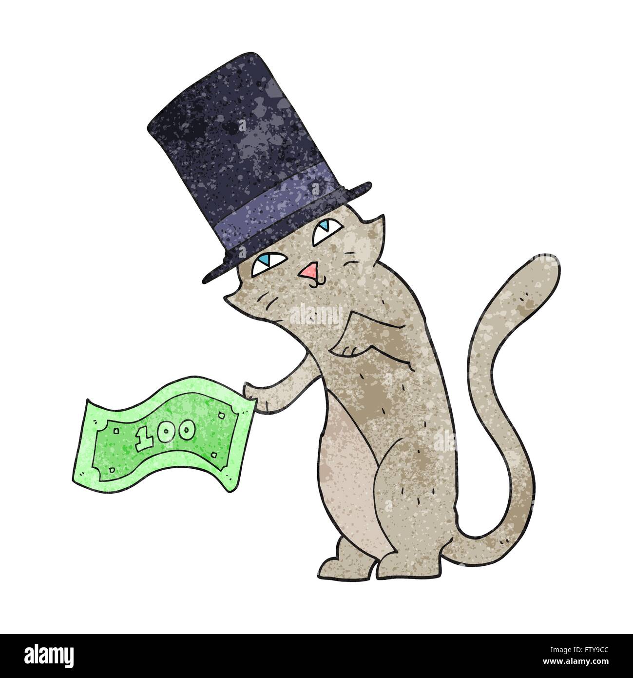 freehand drawn texture cartoon rich cat Stock Vector Image & Art - Alamy