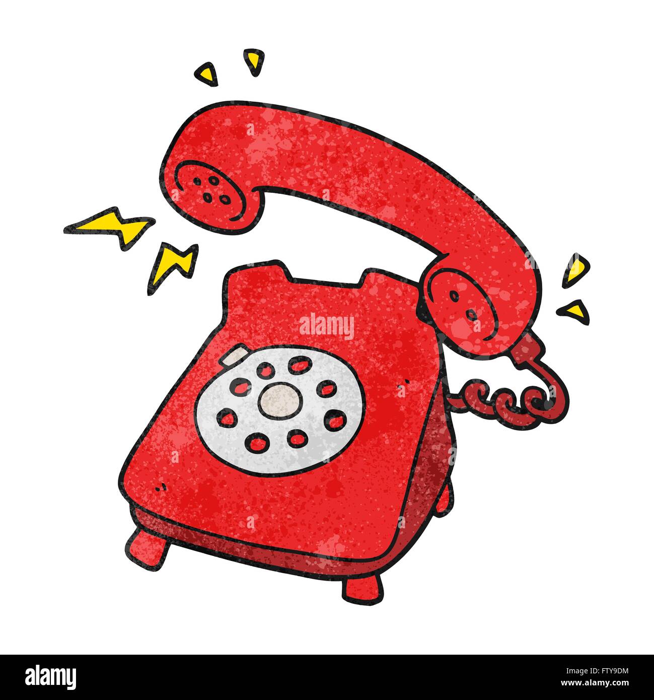 freehand drawn texture cartoon ringing telephone Stock Vector Image ...