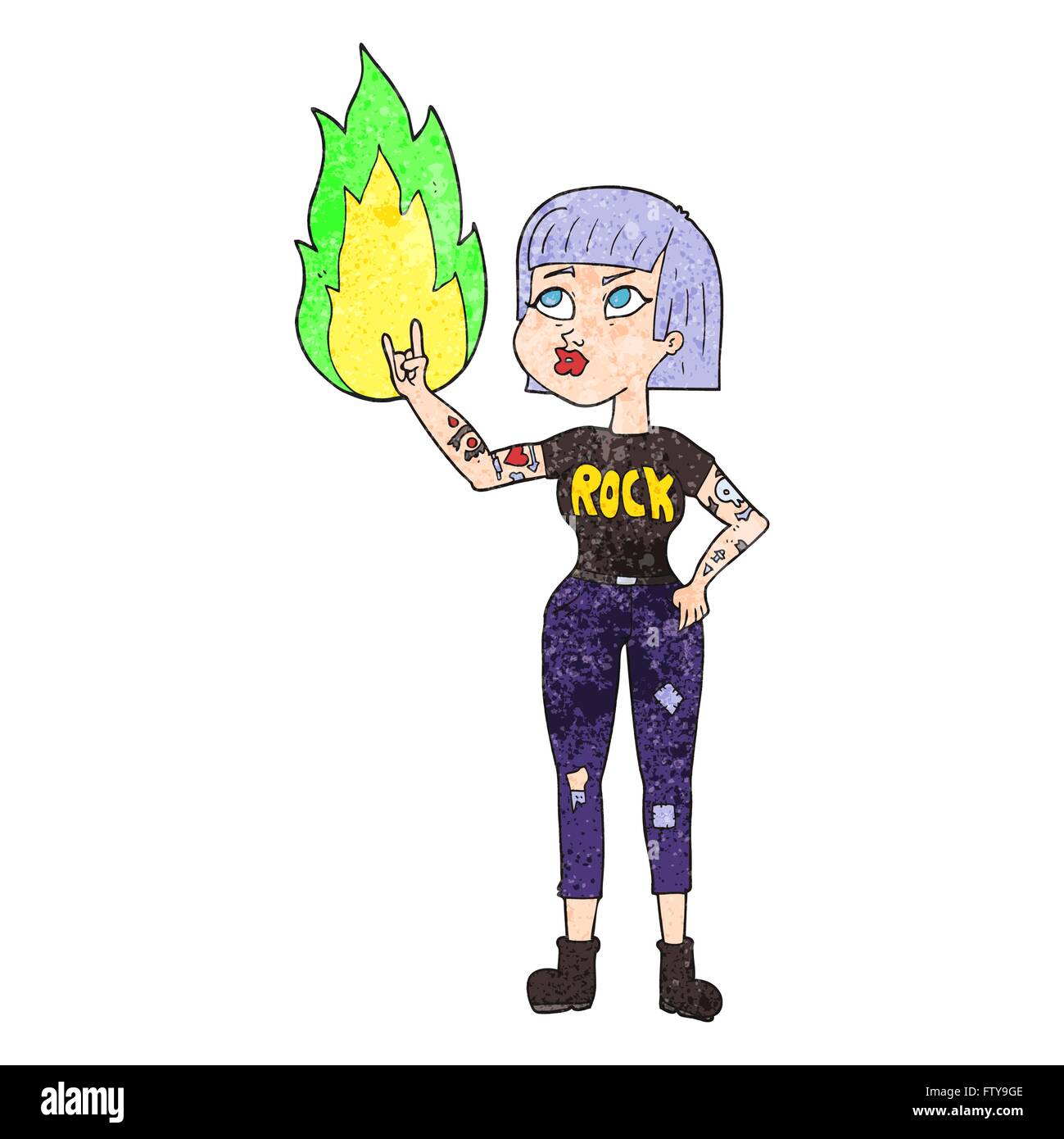 freehand drawn texture cartoon rock girl Stock Vector Image & Art - Alamy