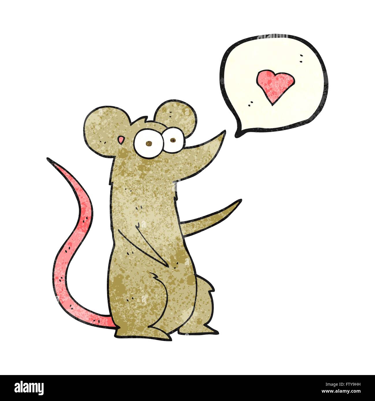 freehand drawn texture cartoon mouse in love Stock Vector Image & Art ...