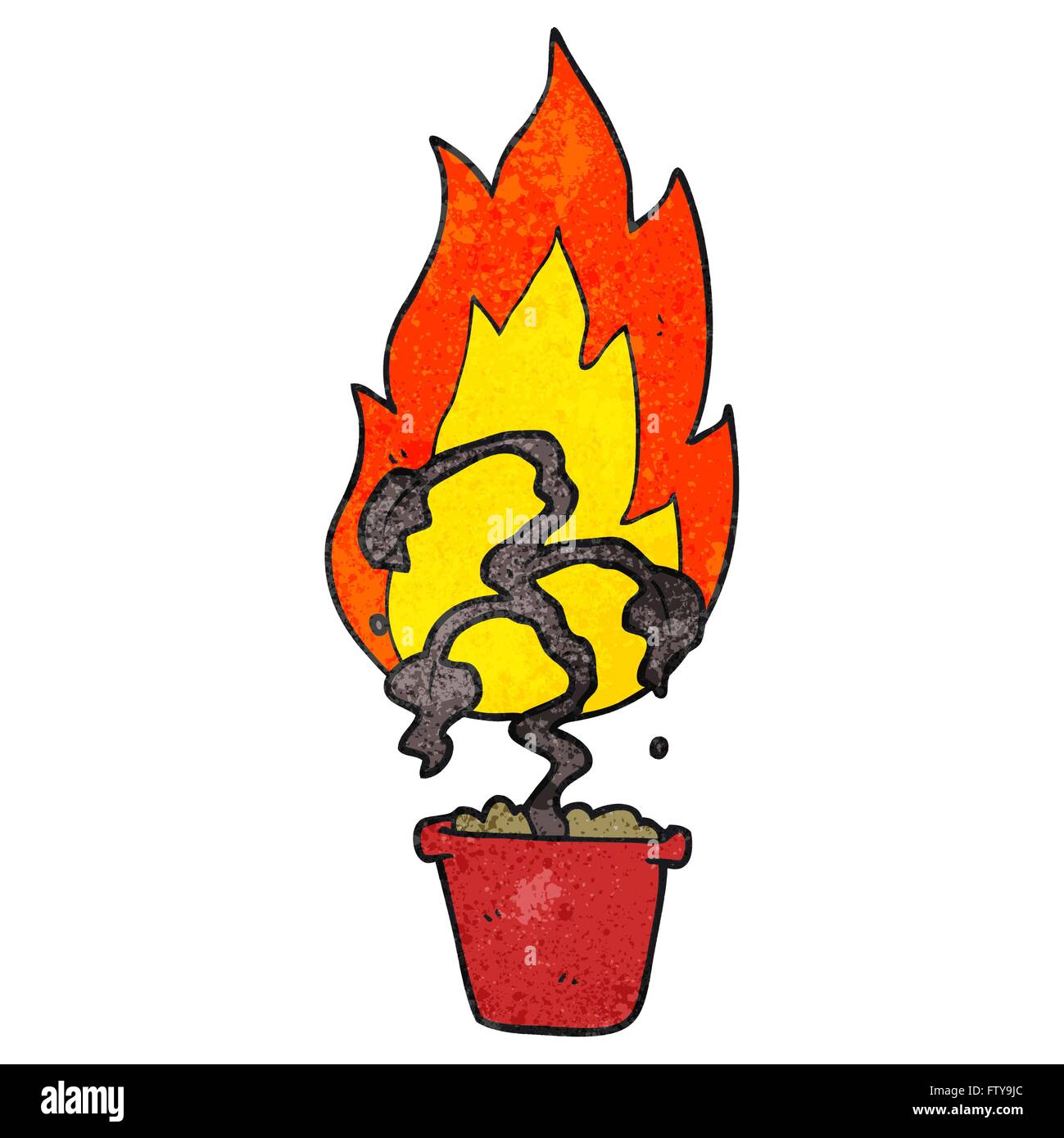 freehand drawn texture cartoon burning plant Stock Vector Image & Art ...